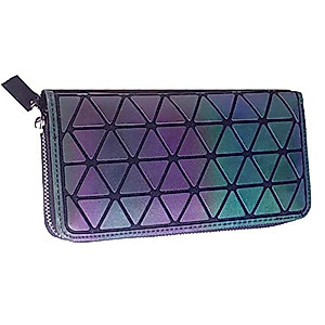 Geometric Bag Reflective Purse Holographic Handbag Geometric Shoulder Bag Women Flash Tote Bag Luminous Crossbody Bag