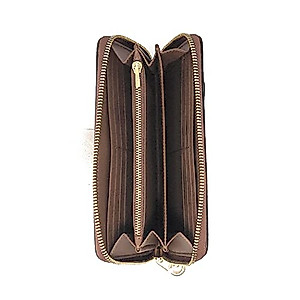 COACH Women's Long Zip Around Wallet In Signature Canvas (Rainbow - Khaki)