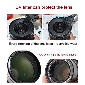 49mm Multi-Coated UV Protective Filter & 49mm Lens Cap Compatible for Canon M50II M100 M6 with EF-M 15-45mm Lens.(1+1 Pack)