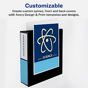 Avery Heavy Duty View 3 Ring Binder, 4" One Touch Slant Ring, Holds 8.5" x 11" Paper, 1 White Binder (79704)