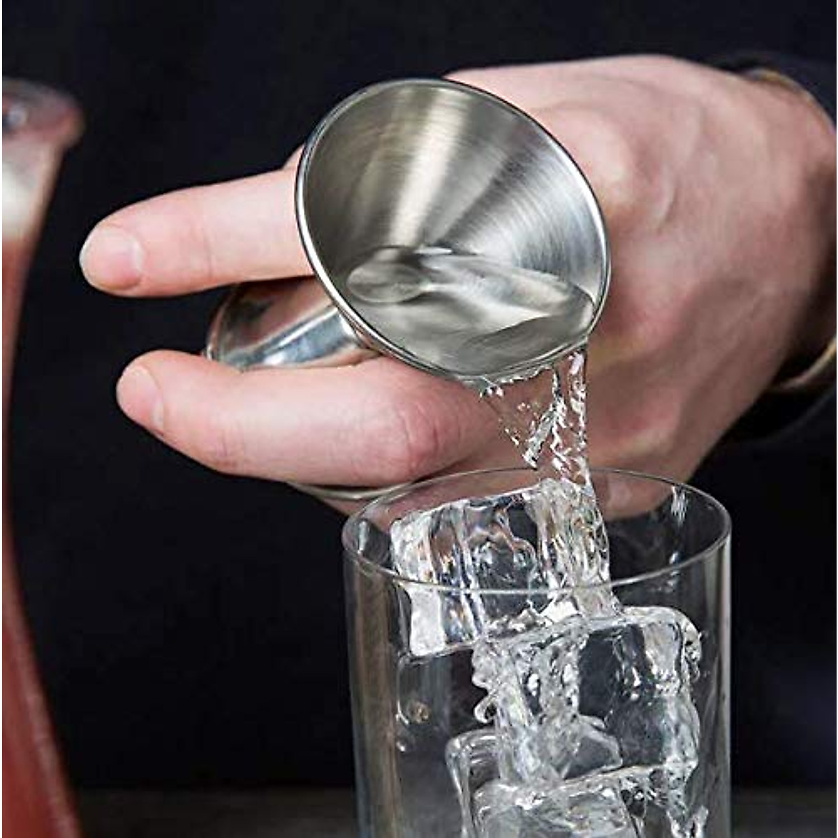 (1-PC- 1/2 & 1 Ounce) Jiggers Double Sided Stainless Steel Portion Control Cocktail Measuring Shot Bar Tool Commercial Grade