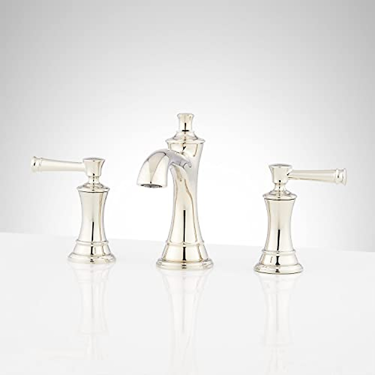 Signature Hardware 948585 Beasley 1.2 GPM Widespread Bathroom Faucet with Pop-Up Drain Assembly