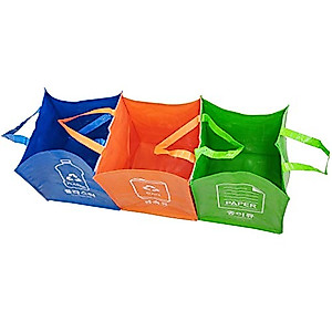 GARASANI 3 Pack Waterproof Separate Recycle Bag Waste Baskets (B Type)
