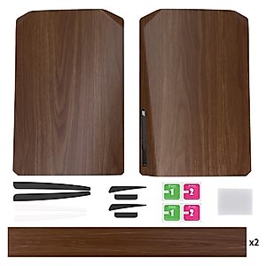 eXtremeRate eXcover Wood Grain Top Bottom Cover Compatible with ps5 Console Disc Edition, Replacement Faceplate Backplate Shell Skin Compatible with ps5 Console Disc Version - Console NOT Included