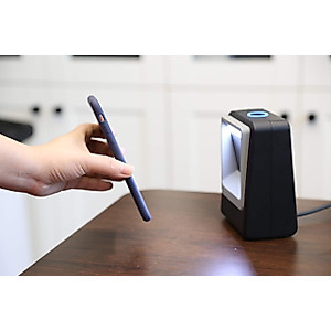 TEEMI Handsfree 1D 2D Barcode Scanner, QR Omnidirectional Desktop USB Wired Virtual COM Port Automatic Bar Code Imager, Capture Screen barcodes, Support Data Formatting, TMSL-60 Black