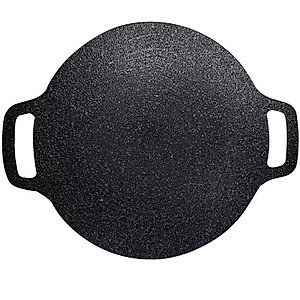 SunshineFace Grill Pan Korean BBQ Grill Pan Non-stick Grill Pan Circular Griddle Pan Korean BBQ Griddle Pan for Stove Top Restaurant Camping Gas Open Fire, 28CM
