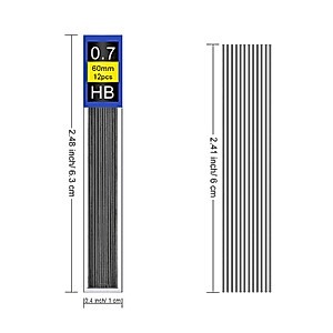 Morepack 240 Pieces Lead Refills with Plastic Box,0.7 mm HB,Break Resistant Mechanical Pencil Refills,20 Tubes