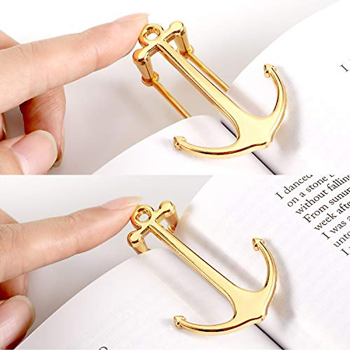 2 Pieces Bookmarks Creative Bookmark Metal Page Holder for Students Teachers Graduation Gifts School Office Supplies (Gold and Rose Gold)