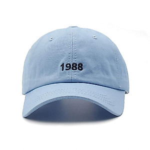 SUNS 1988 Retro Baseball Cap Adjustable Baseball Cap Cotton Denim Dad Hat-White_M (56-58Cm)