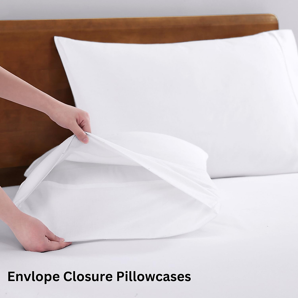 100% Organic Cotton Queen Sheets, 4-Piece bed sheets for Queen Size Bed Percale Weave Ultra Soft Best Bedding Sheets for Bed, Breathable, Fits Mattress Upto 15" Deep - White Queen Sheet Set