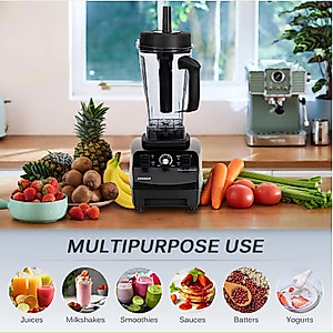 JURGEN BM-2000 Heavy Duty Commercial Blender with 68 Oz BPA-Free Jar, Variable Speed Control, Stainless Steel Blades for Smoothies, Juices, Soups, Ice Crushing