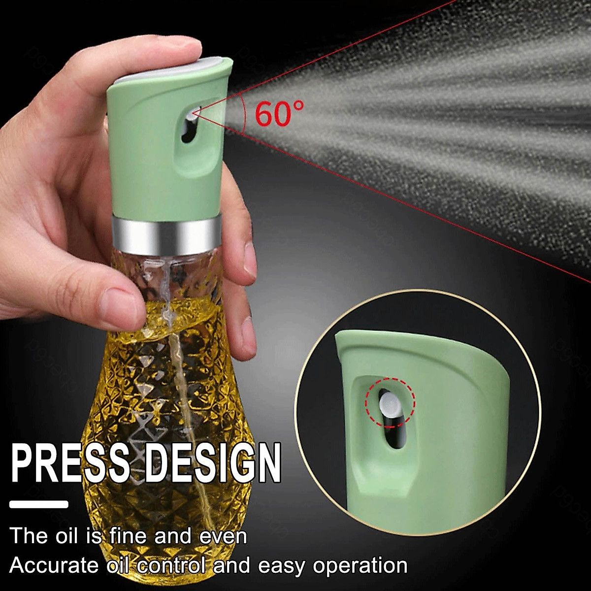 Oil Bottles for Kitchen - Atmosphere Fryer Oil Sprayer - 260ml Refillable Cooking Oil Mist Spray Bottle Olive Oil Mister Spray Bottle for Cooking for Air Fryer BBQ Salad Baking