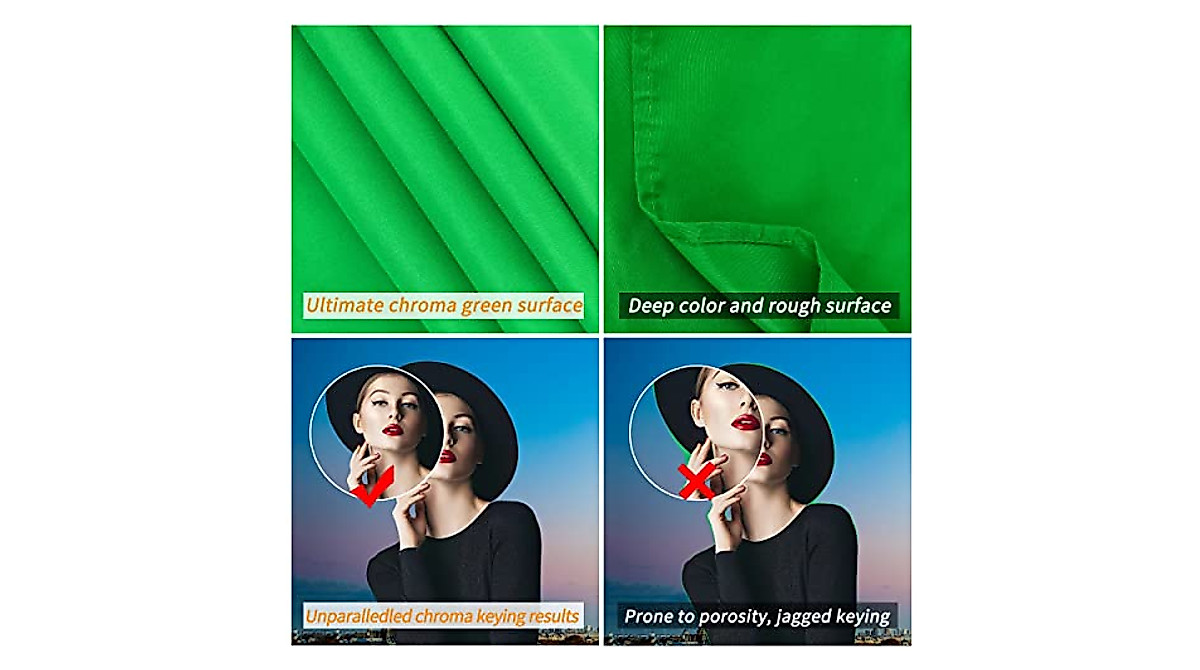 GFCC Green Screen Backdrop 7x10FT for Photography & Video