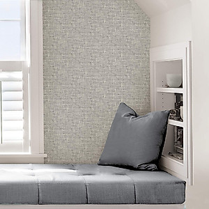 NuWallpaper NU2873 Poplin Texture Peel & Stick Wallpaper, Grey