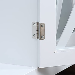 HOMCOM Modern Kitchen Sideboard, Buffet Cabinet with 2 Storage Cupboard, Glass Doors for Living Room, Bedroom, White