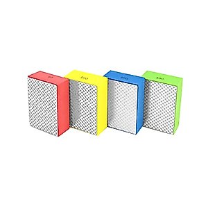 QWORK Diamond Hand Polishing Pads, 4 Pack Grid Sharp Sanding Block Kit, 60#,100#,200#,400# Diamond Hand Polishing Pads for Stone, Glass Granite Marble Concrete Stone Sanding and Polishing