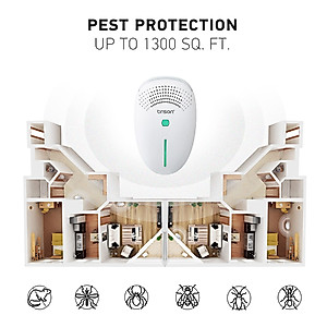 BRISON [1-Pack] Ultrasonic Pest Repeller Plug-in Control Electronic Insect Repellent Gets Rid Mosquito Bed Bugs Roach Spiders Fleas Mice Ants Fruit Fly