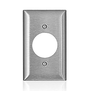 Leviton SS721-40 C-Series 1-Gang Single 1.6-inch Diameter Opening, Type 302/304 Stainless Steel