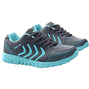 DUOYANGJIASHA Women's Athletic Road Running Mesh Breathable Casual Sneakers Lace Up Comfort Sports Student Fashion Tennis Shoes Dark Gray