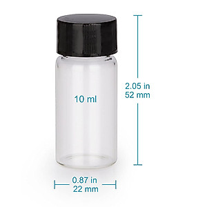 stonylab Clear Glass Sample Vials with Cap, Screw Cap Sample Vials Clear Glass Liquid Sampling Bottle Reagent Bottle with Cap Closure (10ml (42 Packs))