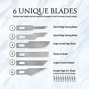 WA Portman Craft Knife Set & Craft Cutting Mat - 24x36 inch 2-sided Self-Healing Craft Cutting Board & 7pc Hobby Knife Set with 10 Extra Blades - Precision Knife with Blades & Hobby Cutting Mat Set