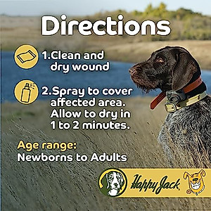 HAPPY JACK Seal 'N Heal Liquid Bandage for Dogs, Cats, Pets, Wound Care Spray (4 oz), Protects Against Minor Cuts, Burns, Waterproof Seal, Discourages Licking & Chewing, for Paws & Body, Made in USA