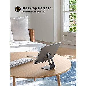 Lamicall Tablet Stand, Tablet Holder for Desk - Multi-Angle Adjustable Tablet Desktop Dock Cradle, Compatible with iPad Pro 11, 12.9, Air, Mini, Fire HD, Galaxy Tab, and Other 4-13" Tablets, Black