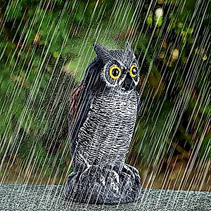 Bird Owl to Frighten Birds,Owl Statue Decoy,Fake Owl,Plastic Scarecrow Owl for Garden