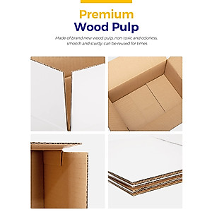 MESHA White Corrugated Mailing Box 9X6X4 Shipping Boxes Cardboard For Small Business Packaging Mailer 25PACK