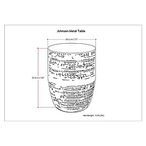 SIMPLIHOME Johnsen Boho 15 Inch Wide Metal Large Accent Side Table in Antique Copper, Fully Assembled, For the Living Room and Bedroom