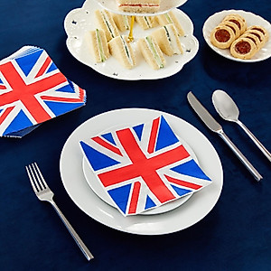 Juvale 100 Pack UK Flag Napkins for British Party Decorations, Union Jack, Birthday Parties, Celebrations, Special Occasions (13x13 Inches)