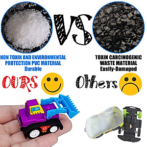 Tonmp Pull Back Vehicle Car, 12 Pack Assorted Mini Construction Plastic Vehicle Set, Pull Back Truck and Car Toys for Boys Kids Child Party Favors,Pull Back and Go Car Toy Play Set