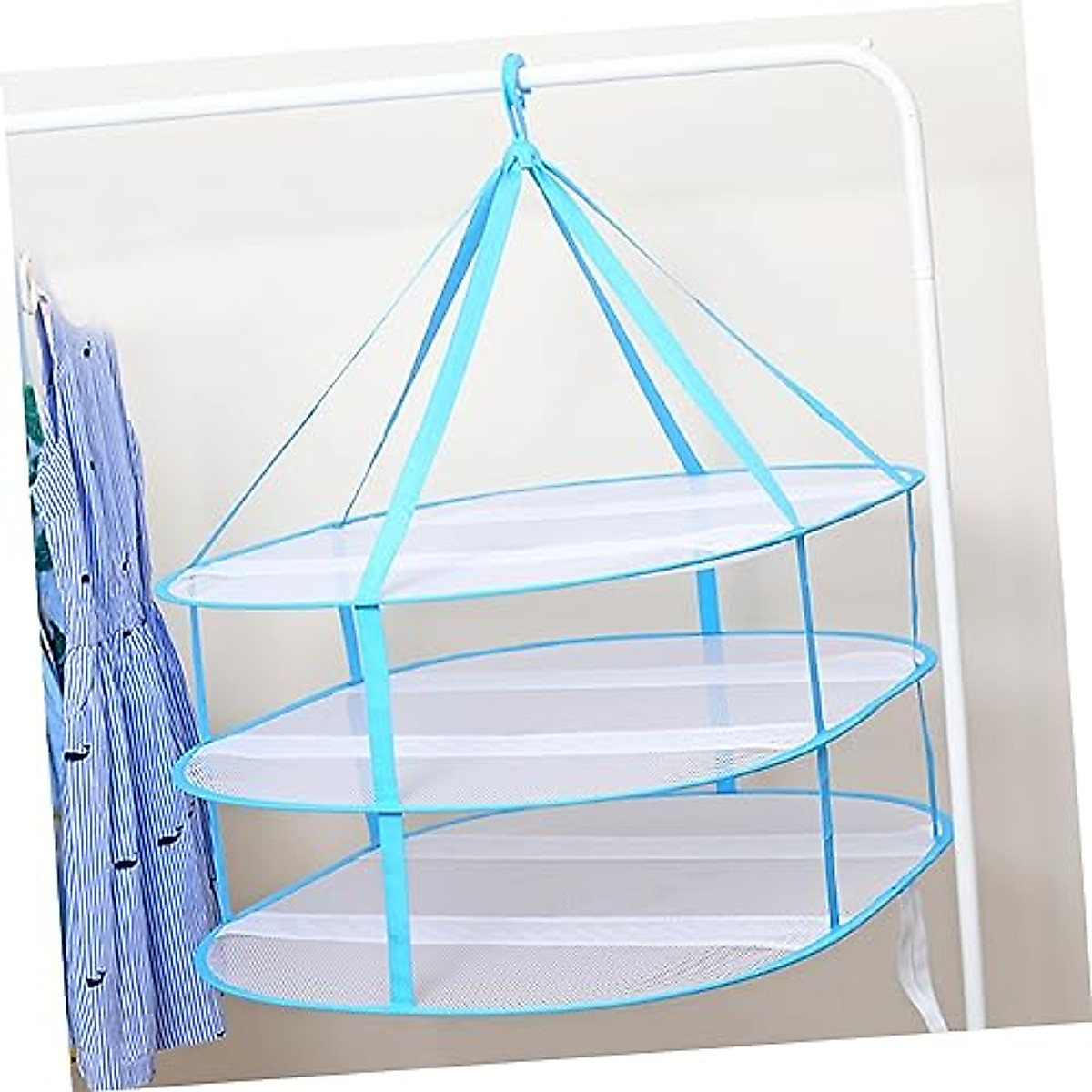 2pcs 3 Foldable Garment Rack Collapsible Laundry Drying Rack Foldable Laundry Rack Sweater Drying Rack Collapsible mesh Basket Clothes Drying Rack Drying Rack. mesh Drying Rack Air