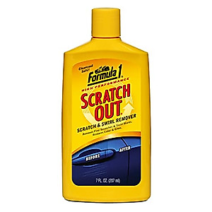 Formula 1 Scratch Out Car Wax Polish Liquid (7 oz) - Car Scratch Remover for All Auto Paint Finishes - Polishing Compound for Moderate Scratches, Bird Droppings, Tree Sap & Swirl Remover