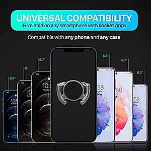 Bestrix Socket Grip Car Phone Holder, Air Vent Socket Mount Stand-Double Silicone Vent Clip|Secure Grip for GPS Navigation-360 Rotating Head, Silicone Padding, Modern Design-Fits All Smartphone