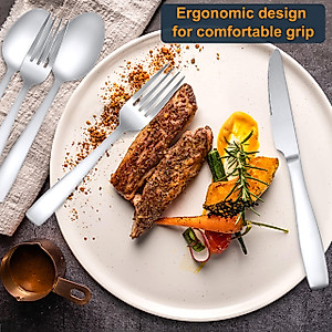 E-far Matte Silverware Set for 4, 20 Pieces Stainless Steel Flatware Eating Utensils Set for Home Kitchen Restaurant, Metal Forks Spoons and Knives with Square Handle, Dishwasher Safe