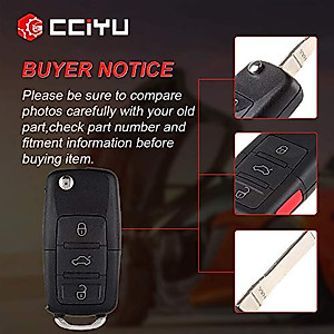 cciyu X 1 Flip Key Fob with Key Blade 3 buttons Replacement for 1998-2016 for Ford for Lincoln for Mazda for Mercury Series with FCC CWTWB1U212