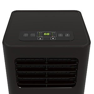 HOMCOM 8000 BTU Portable Air Conditioner for Rooms Up to 345 Sq. Ft., 3-in-1 AC Unit with Dehumidifier, Cooling Fan, Sleep, Remote, 24H Timer On/Off, Window Installation Kit, Black