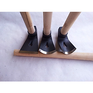 Set of Three Wood Carving Bowl Adze Tools - Straight - Big - Small Curved Adze