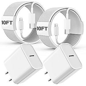 【Apple MFi Certified】10FT iPhone Charger,Long 10Feet Fast Apple Charger USB C to Lightning Cable Cord 2Pack Type C Wall Charger Box Block Plug for iPhone 14/14 Pro Max/14 Plus/13/13 Mini/12/11/X/XR/SE