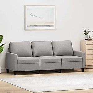 vidaXL 3-Seater Sofa Light Gray 70.9" Fabric