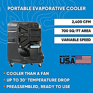 Portacool PACJS2201A1 Jetstream 220 Portable Evaporative Cooler, Black