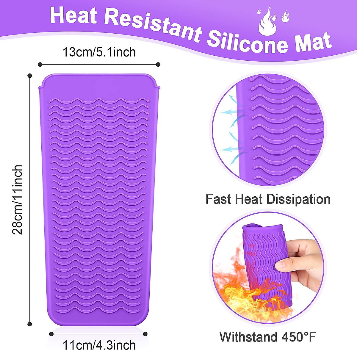 Shappy 2 Pieces Flat Iron Case Heat Resistant Travel Bag Curling Iron Case and Holder Neoprene Straightener Holder and Silicone Hot Tools Flat Iron Travel Bag(Starry Sky)