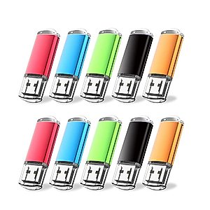 Multicolor 10 Pieces 2 GB 4 GB 8 GB 16 GB USB Flash Drive 2GB 4GB 8GB 16GB USB 2.0 Thumb Drives Bulk Colorful USB Memory Stick Zip Drive Jump Drives for Data Storage (8GB 10PACK Multicolor)