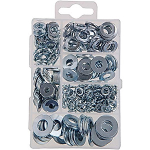 Hillman 591521 Small Flat and Lock Washer Assortment, 270-Pack , Zinc