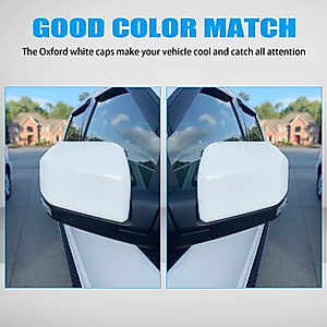 Oxford White Mirror Cover Caps Compatible with Ford F150 2015 2016 2017 2018 2019 2020 Door Rear View Upgrade