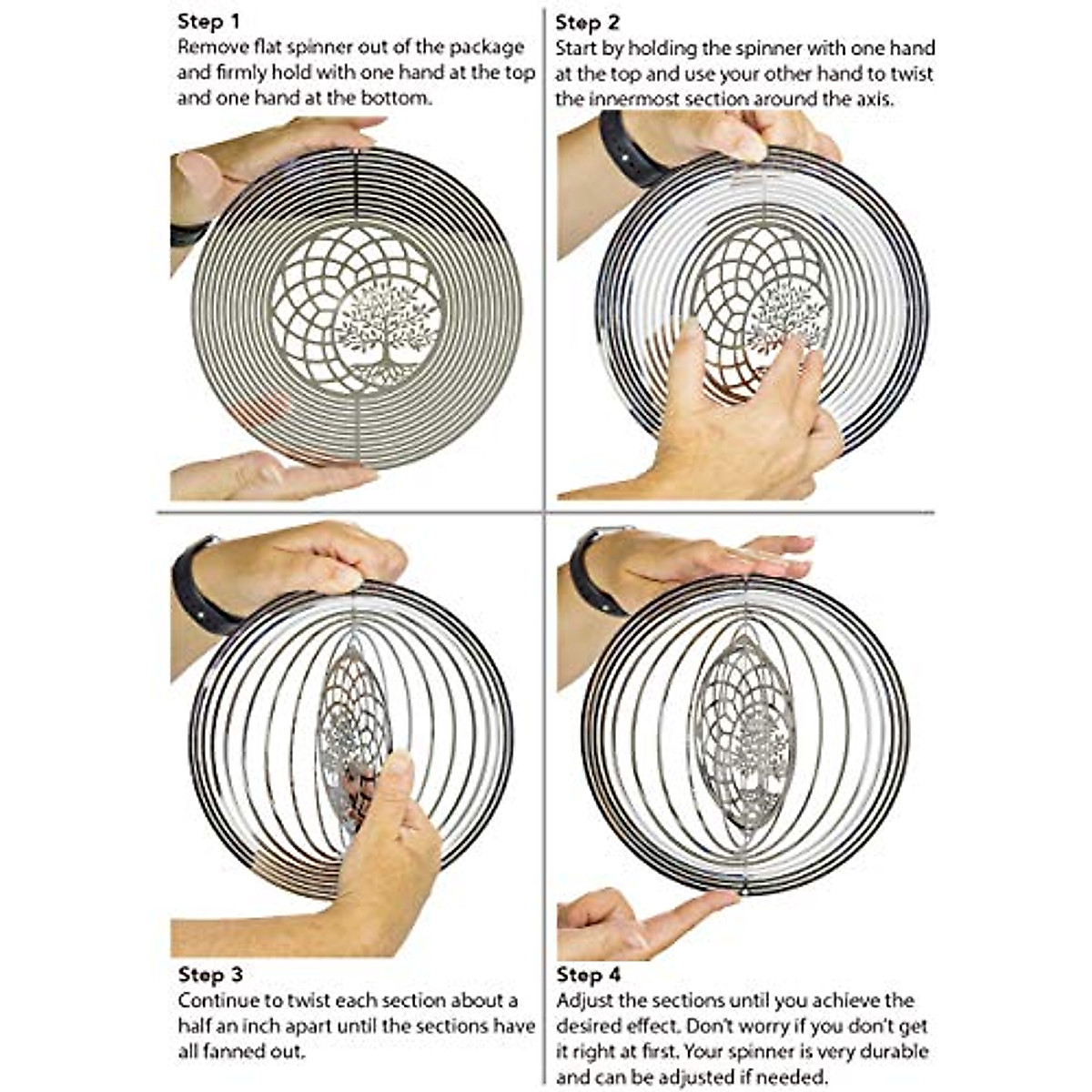 VP Home Tree of Life Dreamcatcher Kinetic Wind Spinner for Yard and Garden Wind Spinner Outdoor Metal Large Hanging Dreamcatcher Decor 3D Garden Art Wind Sculpture Spinners Kinetic Art Decorations