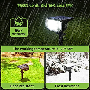 LITLISFlY Solar Power Spotlights - 50 LEDs, 3 Brightness Settings, Durable Plastic, IP67 Waterproof, Easy to Assemble, Outdoor Use, Security