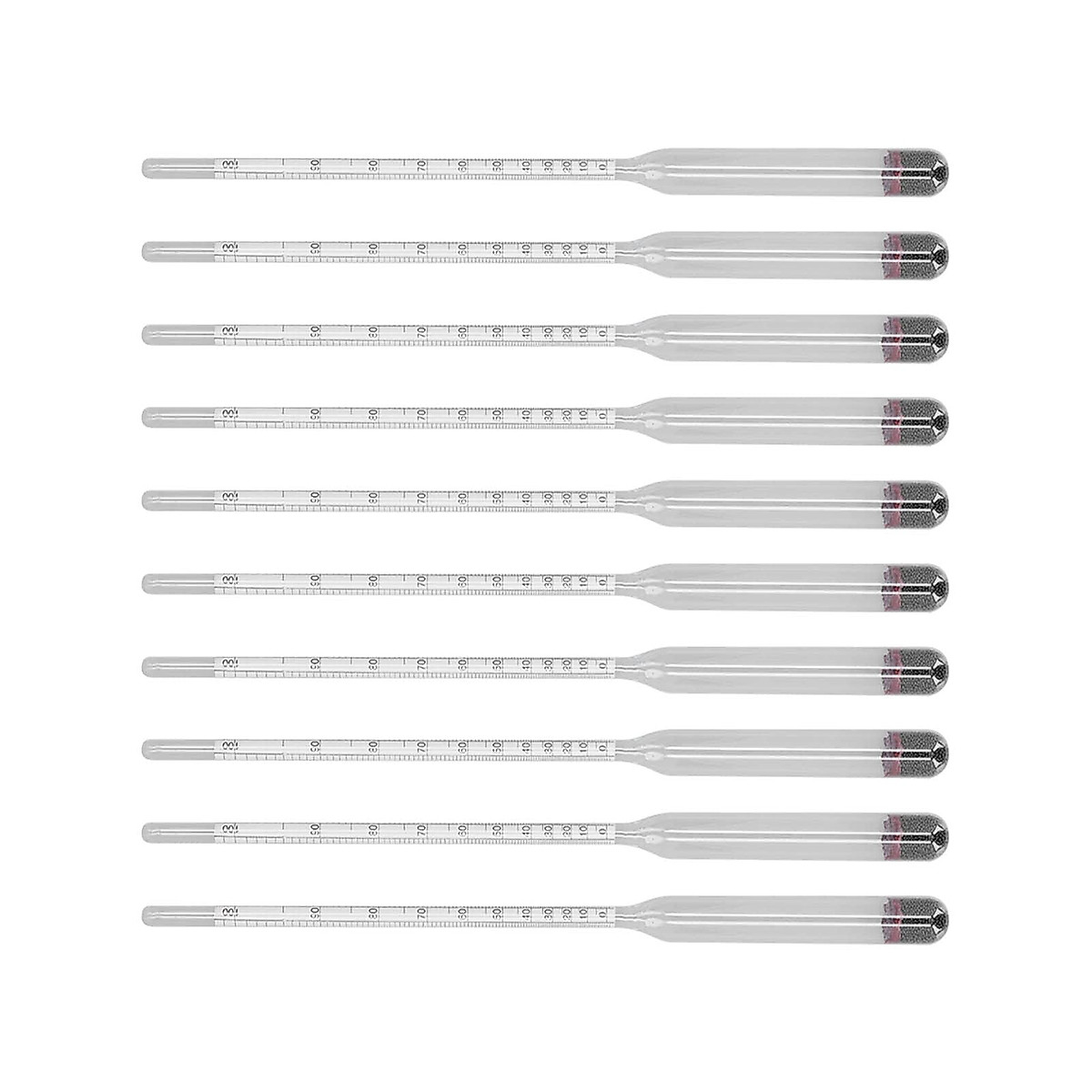 "10Pcs Home Brewing Kit - Hydrometer Glass Beer and Wine Tester Set with 0-100 Measuring Range - Perfect for Novice and Expert Brewers!"