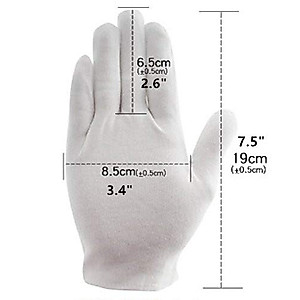 8 Pairs White Cotton Gloves 7.5" Medium Size，ZL&D, film, coins, CD/DVD, Handling Gloves